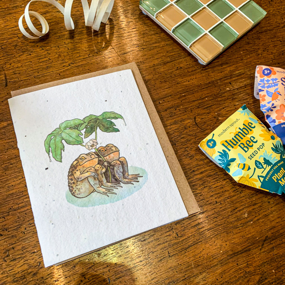 Two Toads Together ~ Plantable Herbal Seed Greeting Card – Green Bean ...